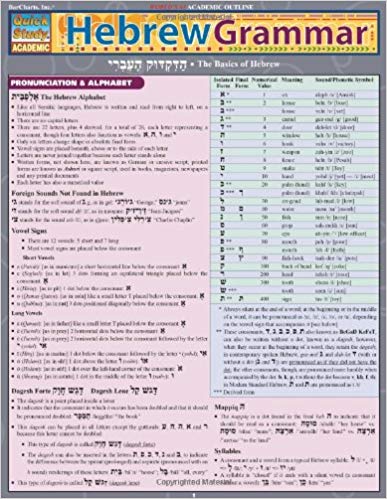 Hebrew Grammar Chart – Middle East Books and More